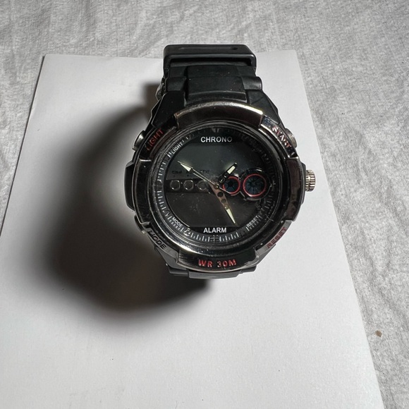 Accessories | Tghk Watch 91741 Chrono Digital Analog Black Band Silver ...